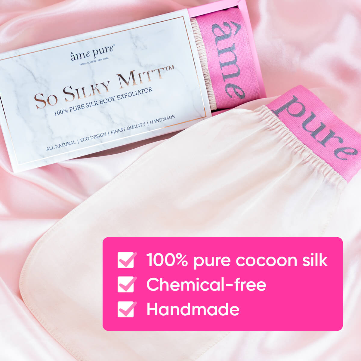 So Silky Mitt™️ | 100% Pure Silk Body Exfoliator – AmePure.co.uk